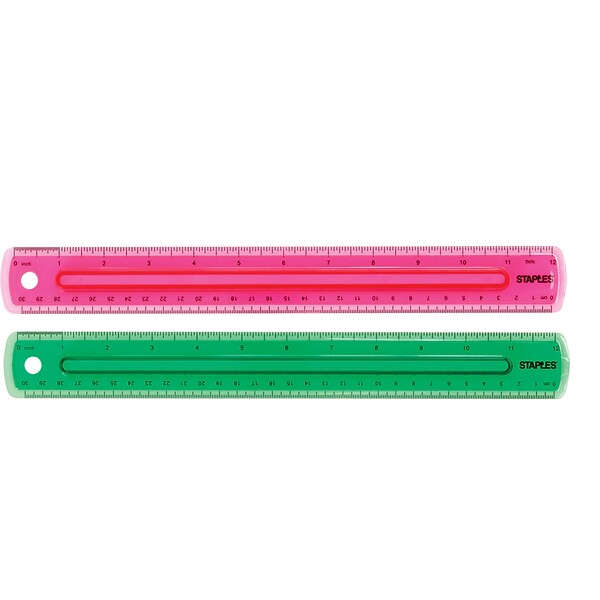 Staples Grip Ruler 12" Assorted Colors (51885) | Quill.com