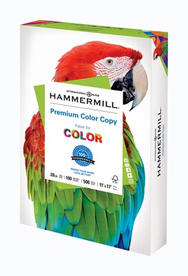 Hammermill Premium Color Copy Paper, 11" x 17", 28 lbs., Photo White ...