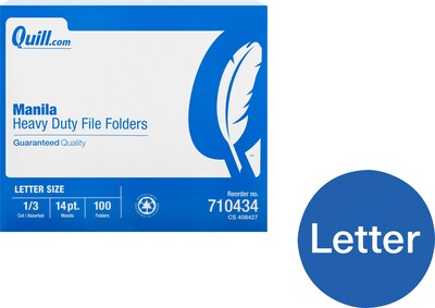 Quill Brand® Heavy-Duty 2-Ply File Folders, 1/3-Cut, Assorted Tabs ...