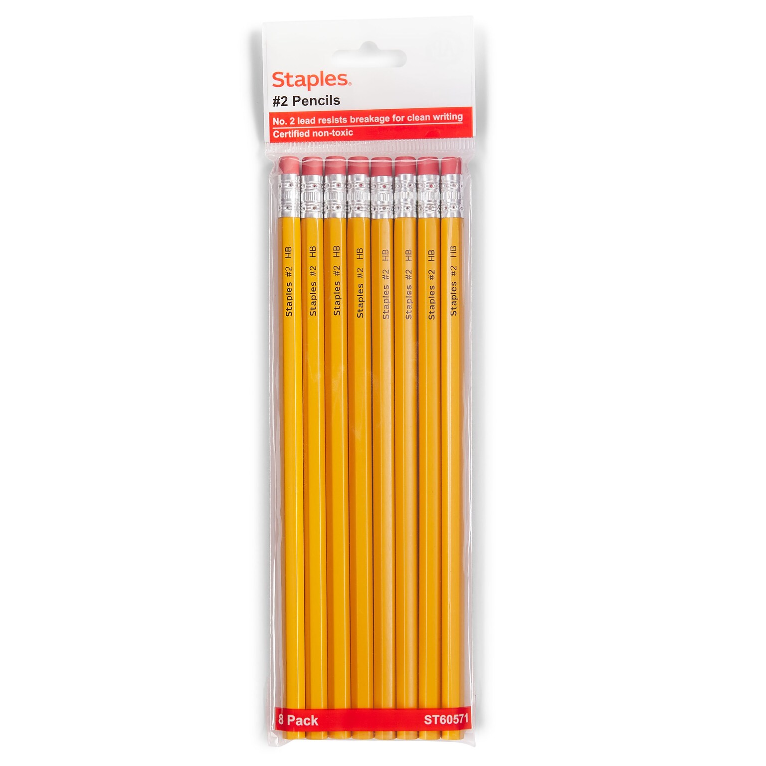 Staples® Wooden Pencil, 2.2mm, #2 Medium Lead, 8/Pack (ST60571-US ...