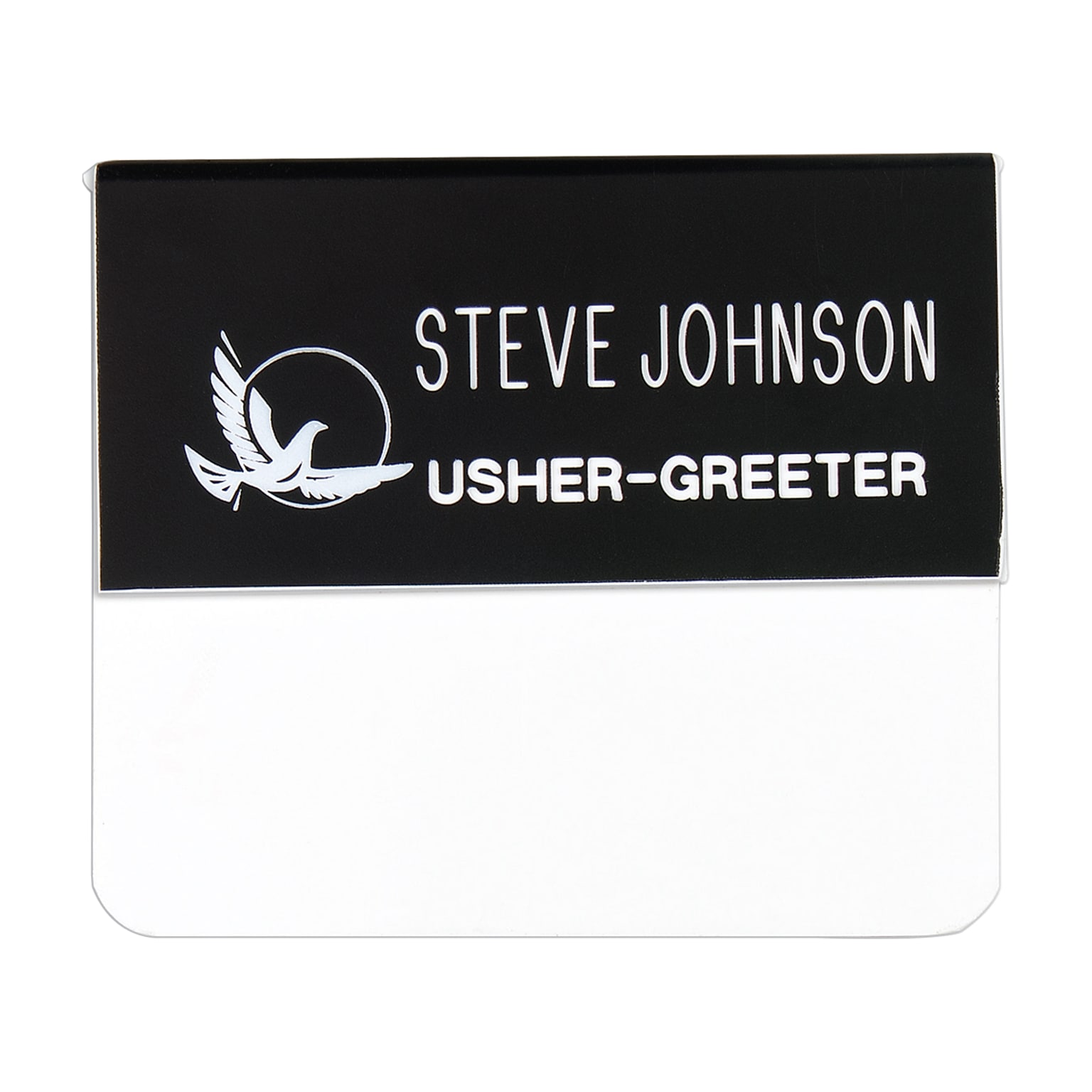 Custom Engraved Plastic Pocket Badge, 1-1/4" x 3" | Quill.com