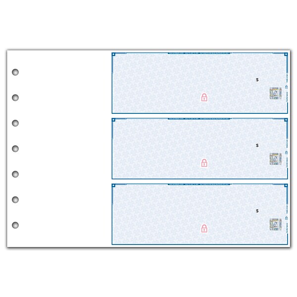 Custom 3-On-A-Page Business Size Checks, Side-Tear Voucher, Standard ...