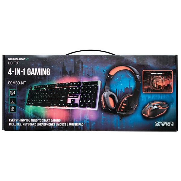 Soundlogic Xt Light Up 4-in-1 Gaming Kit, Black (GSC-4/1791) | Quill.com