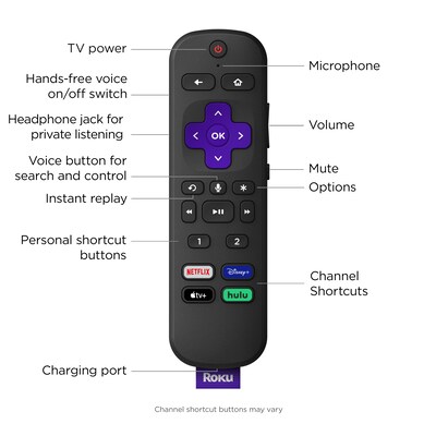 Roku Voice Remote Pro, Black (RCS01R) | Quill.com