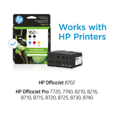 HP 952XL Ink Cartridge Black High Yield 4-Pack (N9K28AN#140) | Quill.com