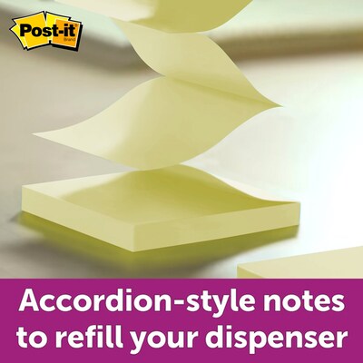 Post-it® Pop-up Dispenser Notes, 3" x 3", Canary Yellow, 100 Sheets/Pad ...