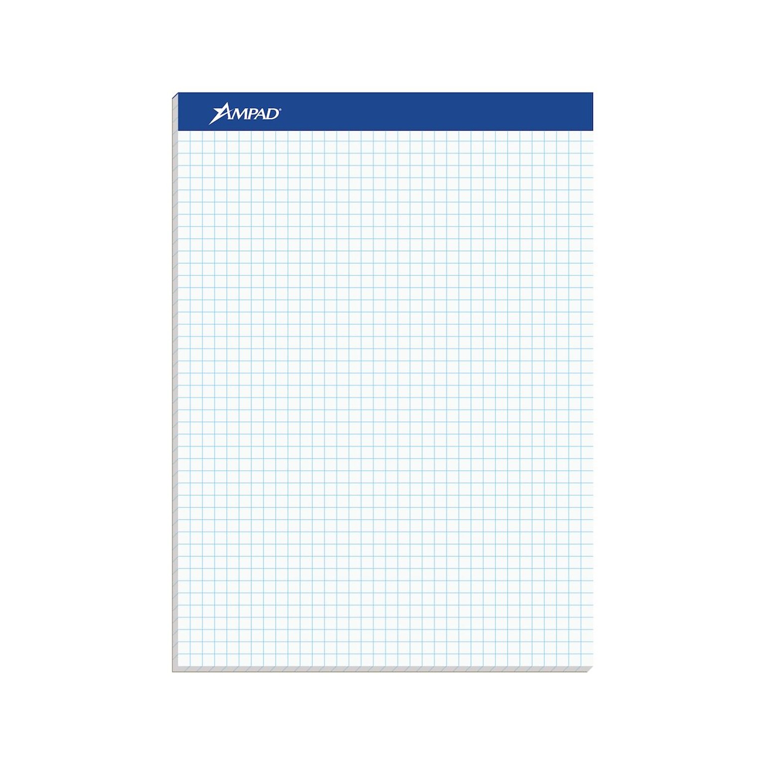 Ampad Notepad, 8.5" x 11" (US letter), Quad Ruled, White, 100 Sheets ...