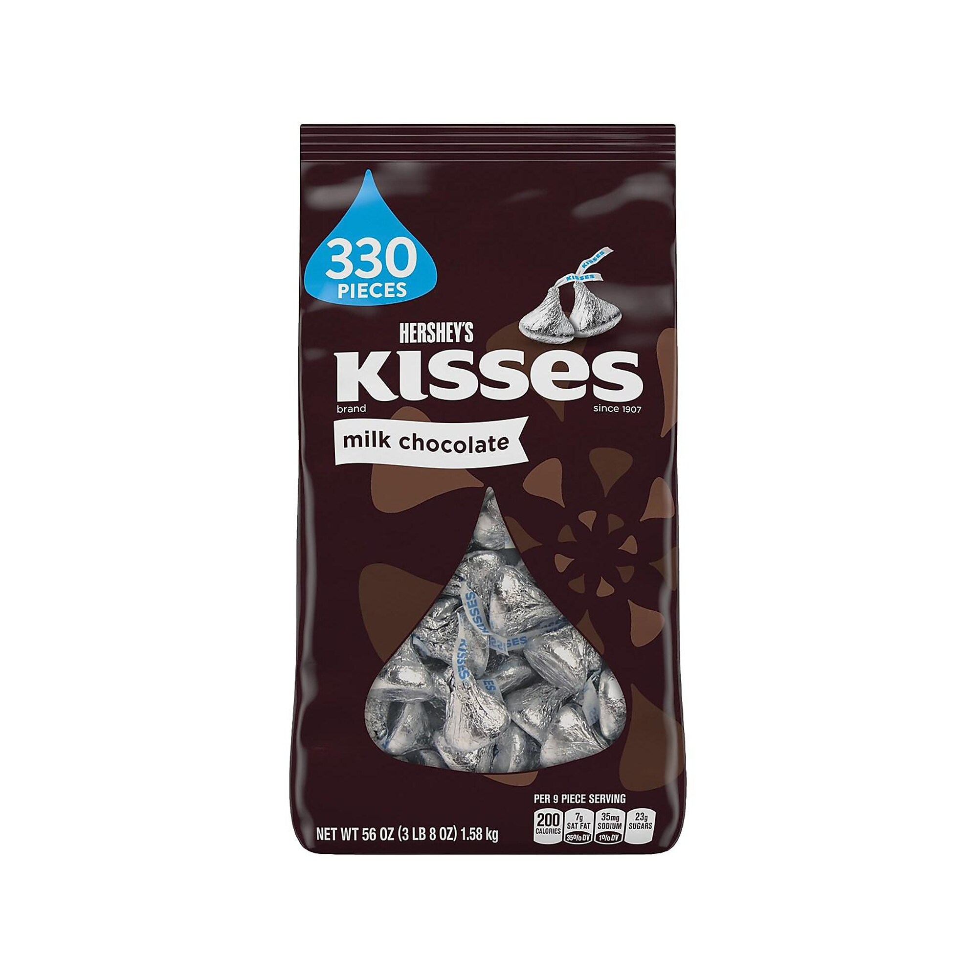 HERSHEY'S KISSES Milk Chocolate Pieces, 56 oz., 330/Bag (HEC12295 ...