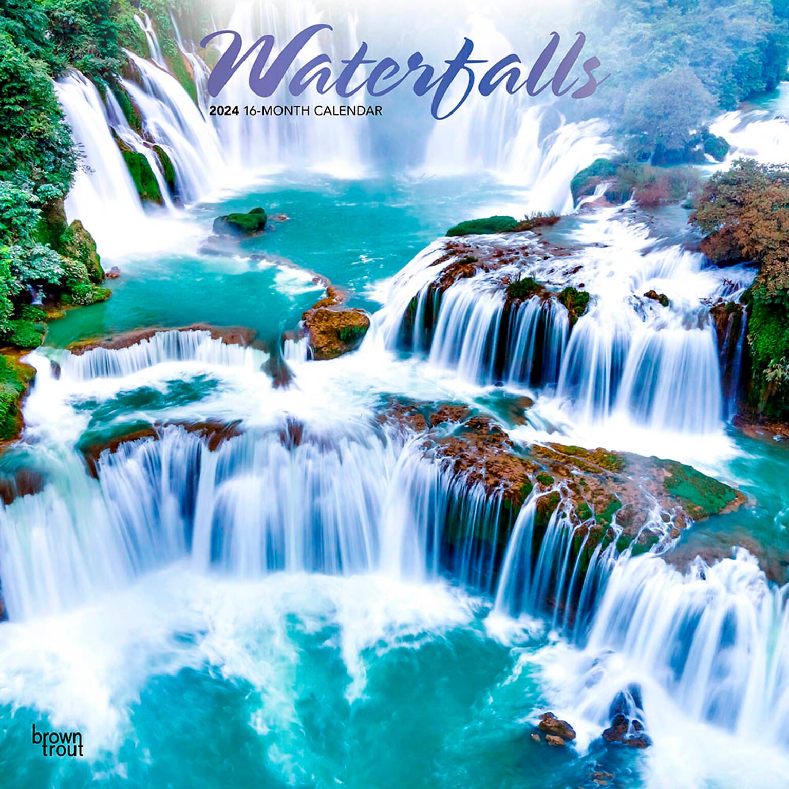 2024 BrownTrout Waterfalls 12" x 12" Monthly Wall Calendar ...