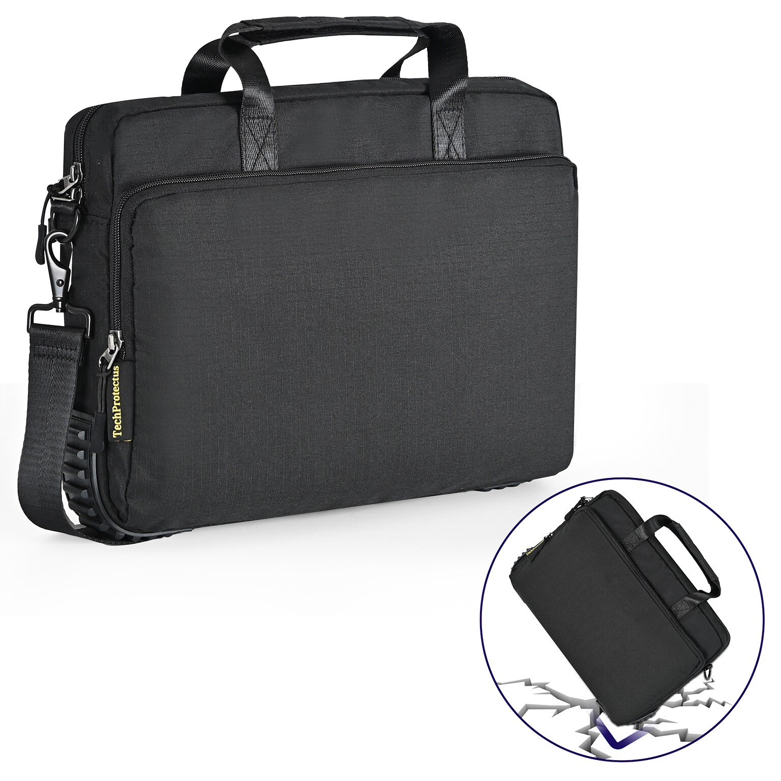 TechProtectus Shockproof Laptop Briefcase for 11-13" Laptops, Black ...