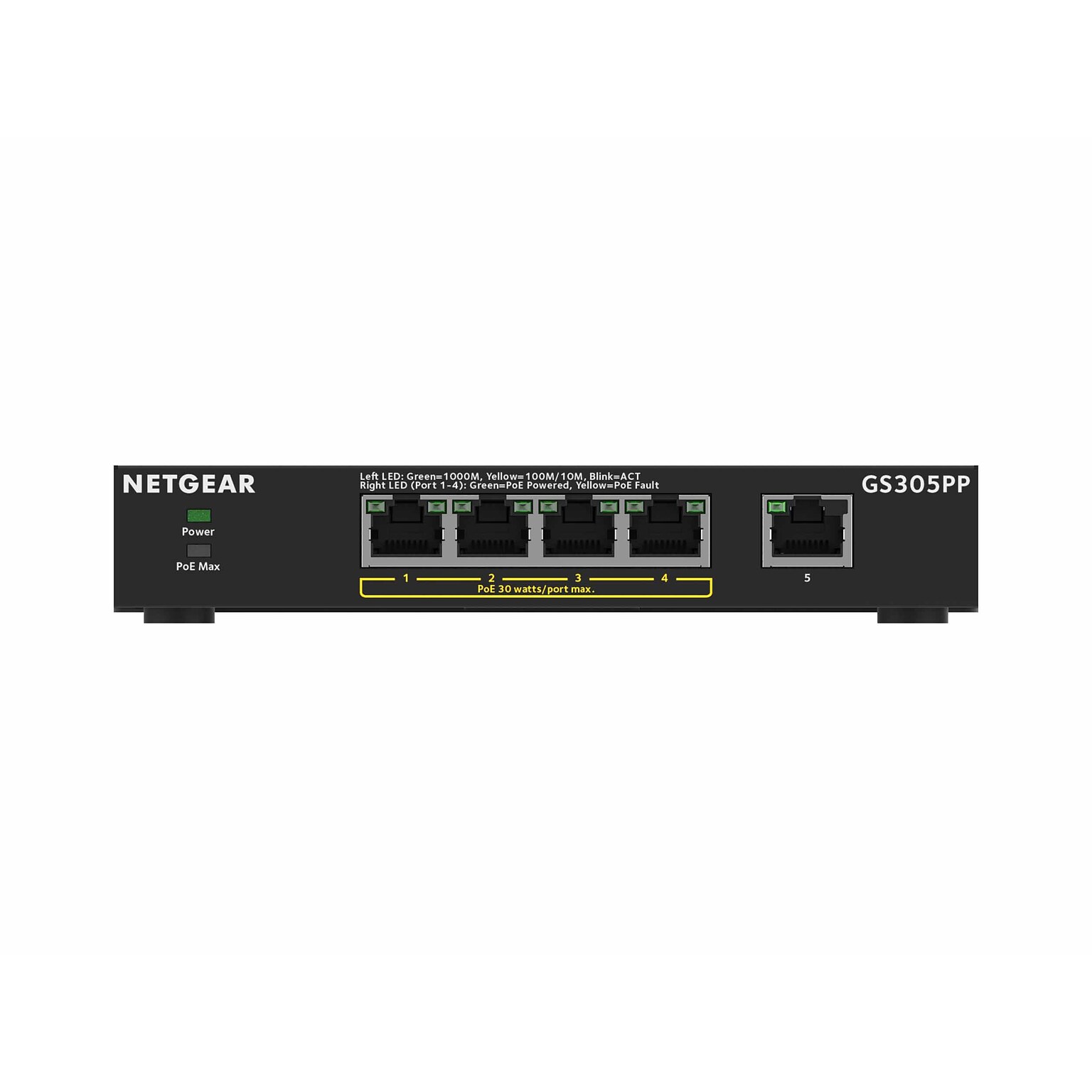 Netgear 300 Series 5-Port Gigabit Ethernet PoE Unmanaged Switch, Black ...