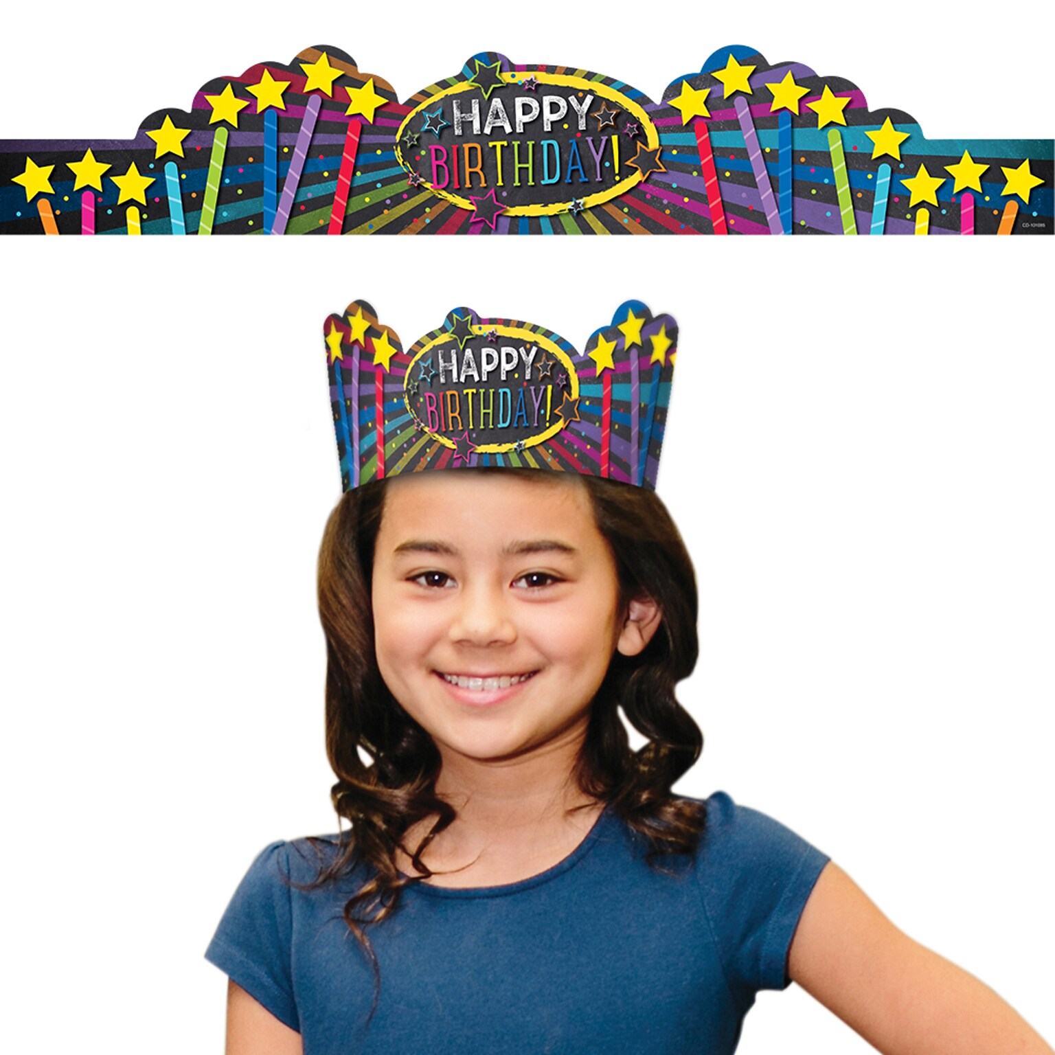 Schoolgirl Style Stars Birthday Crowns, 30 Crowns/Pack (101085) | Quill.com