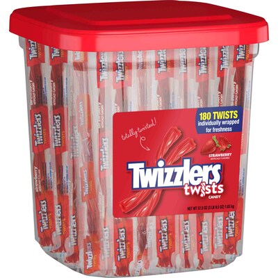 Twizzlers Twist Individually Wrapped Strawberry 57.7 oz Container, 180 ...