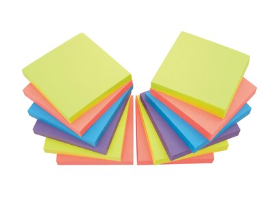 Quill Brand® Self Stick Notes, 3" x 3", Yellow, 100 Sheets/Pad, 12 Pads ...