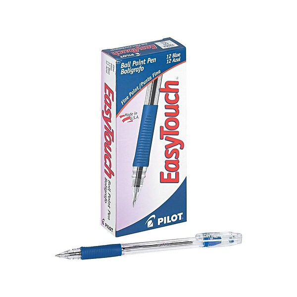 Pilot EasyTouch Ballpoint Pens, Fine Point, Blue Ink, Dozen (32002 ...