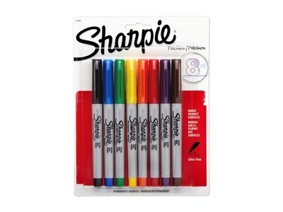 Sharpie Permanent Markers, Ultra Fine Point, Assorted, 8/Pack (37600PP ...