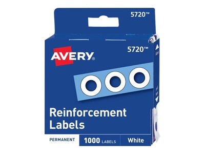 Avery Reinforcement Labels, White, 1000/Pack (5720) | Quill.com
