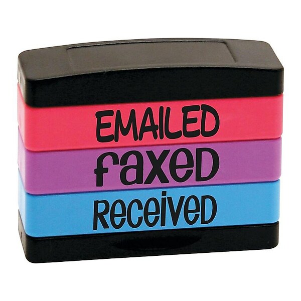 Stack Stamp Set, "EMAILED", "FAXED", "RECEIVED", Assorted Ink (8800 ...