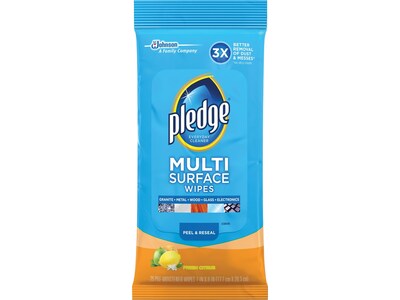 Pledge Multi Surface All-Purpose Cleaner, Fresh Citrus, 25/Pack (644080 ...