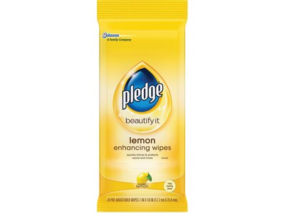 Pledge Beautify All-Purpose Cleaner, Lemon, 24/Pack (624489) | Quill.com