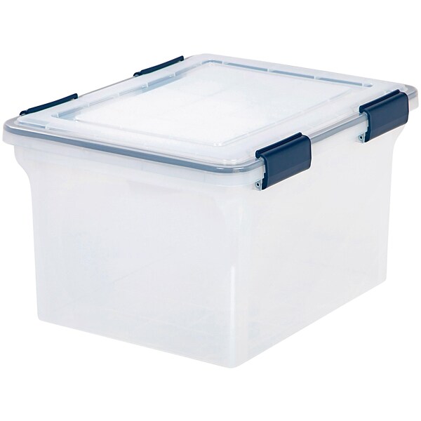 Iris WeatherPro Plastic File Box Latch Lid, Letter/Legal Size, Clear ...
