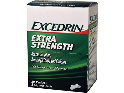Buy Excedrin Extra Strength Pain Reliever Cets, 2/Packet, 30 Packets ...