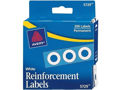Avery Self-Adhesive Plastic Reinforcement Labels, White, 200 Labels Per ...