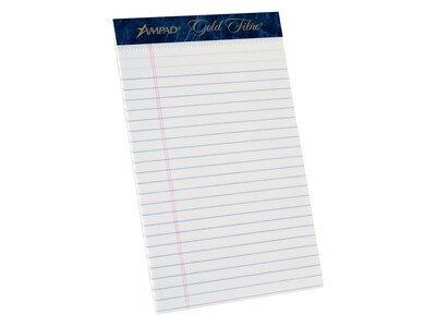 Ampad Gold Fibre Notepads, 5" x 8", College Ruled, White, 50 Sheets/Pad ...