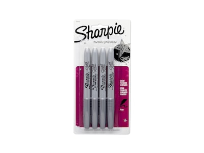 Sharpie Metallic Permanent Marker, Fine Point, Silver, 4/Pack (39109 ...