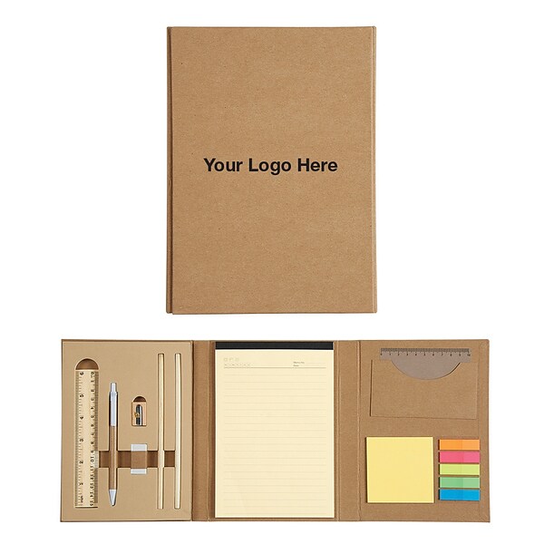 Custom Eco Essential Desk Tri Fold Stationary set | Quill.com