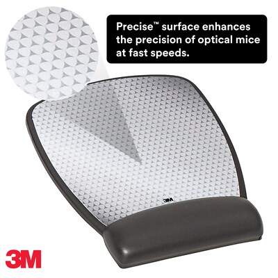 3M™ Precise™ Mouse Pad with Gel Wrist Rest, Optical Mouse Performance ...