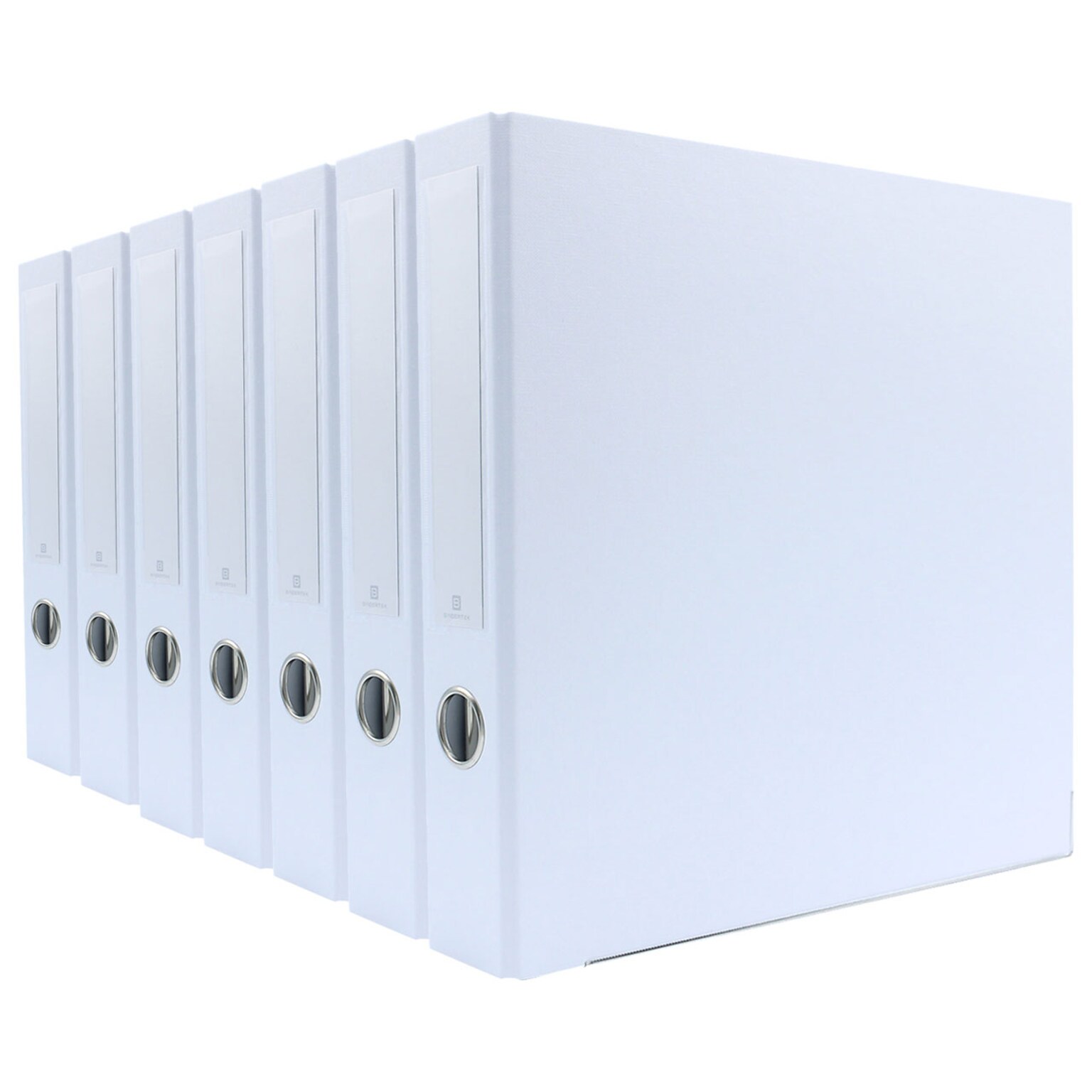 Bindertek Premium 1 1/2" 3-Ring Non-View Binders, D-Ring, White, 7/Pack ...