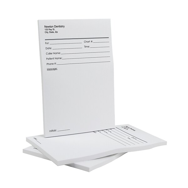 Custom 1-Color Post-it® Notes, 4" x 6", White Stock, Black Ink | Quill.com