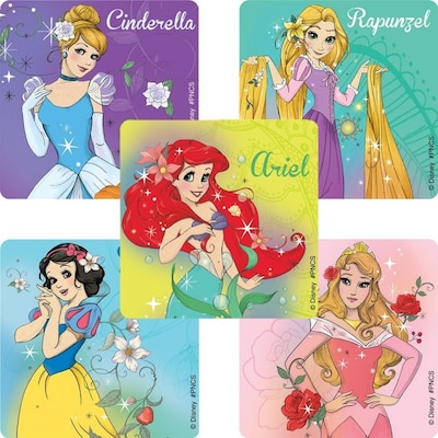 SmileMakers® Disney Princess Stickers; 2-1/2”H x 2-1/2”W, 100/Roll ...