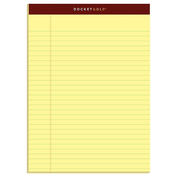 Tops Docket Gold Notepads, 8.5" x 11.75", Canary, 50 Sheets/Pad, 12 ...