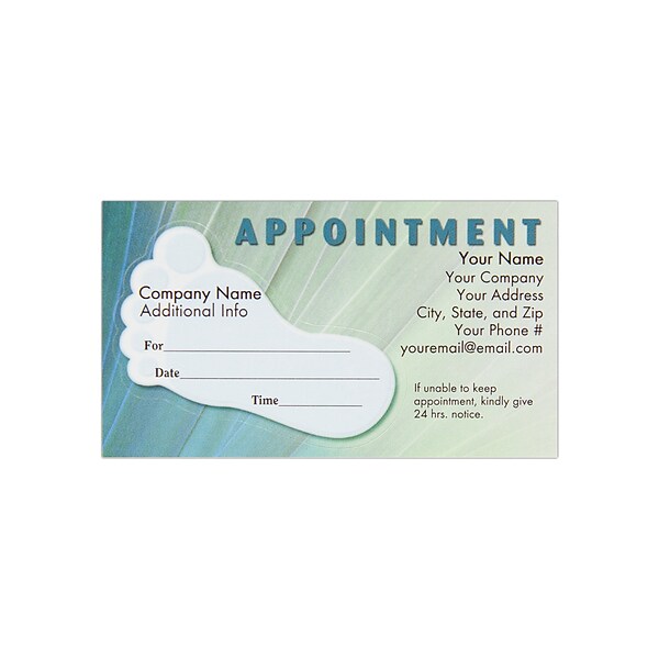 Custom Full Color Podiatrist Sticker Appt. Cards, Left Foot Sticker ...
