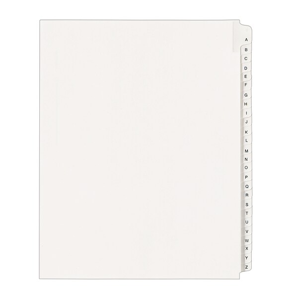 Avery Legal Pre-Printed Paper Divider Collated Set, A-Z Tabs, White ...