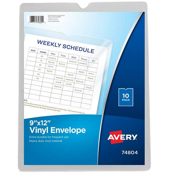 Avery Heavyweight Sheet Protectors, 9" x 12", Clear, 10/Pack (74804 ...